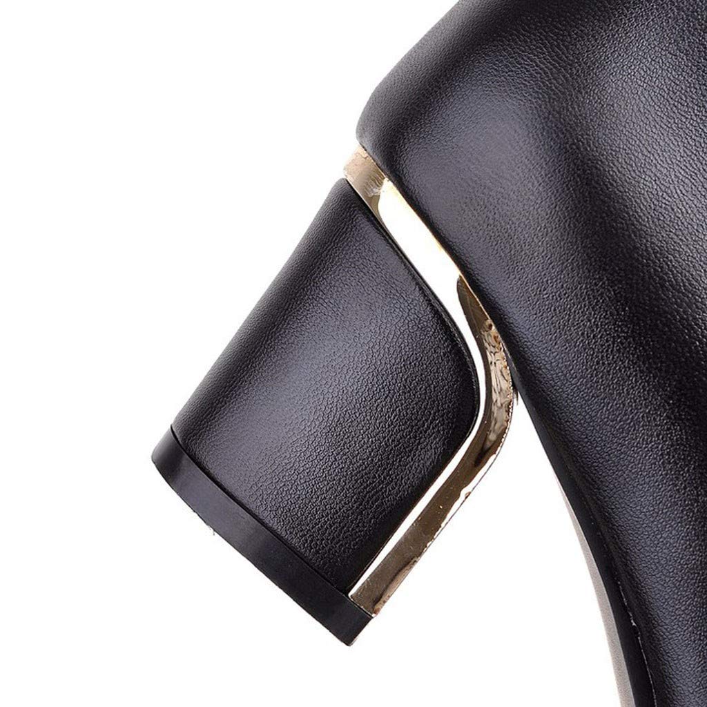 Knee High Boots for Women,Jchen Lady PU Leather Knee High Fall Winter Casual Boots Chunky Heels Zipper Roma Boots Shoes