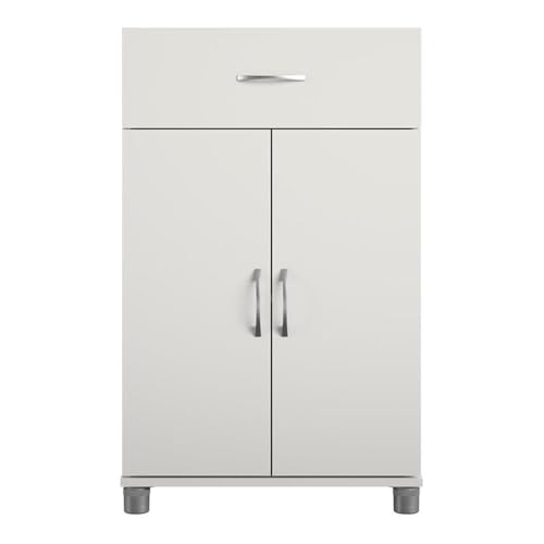 Pemberly Row Transitional 24" 1 Drawer/2 Door Base Storage Cabinet in White
