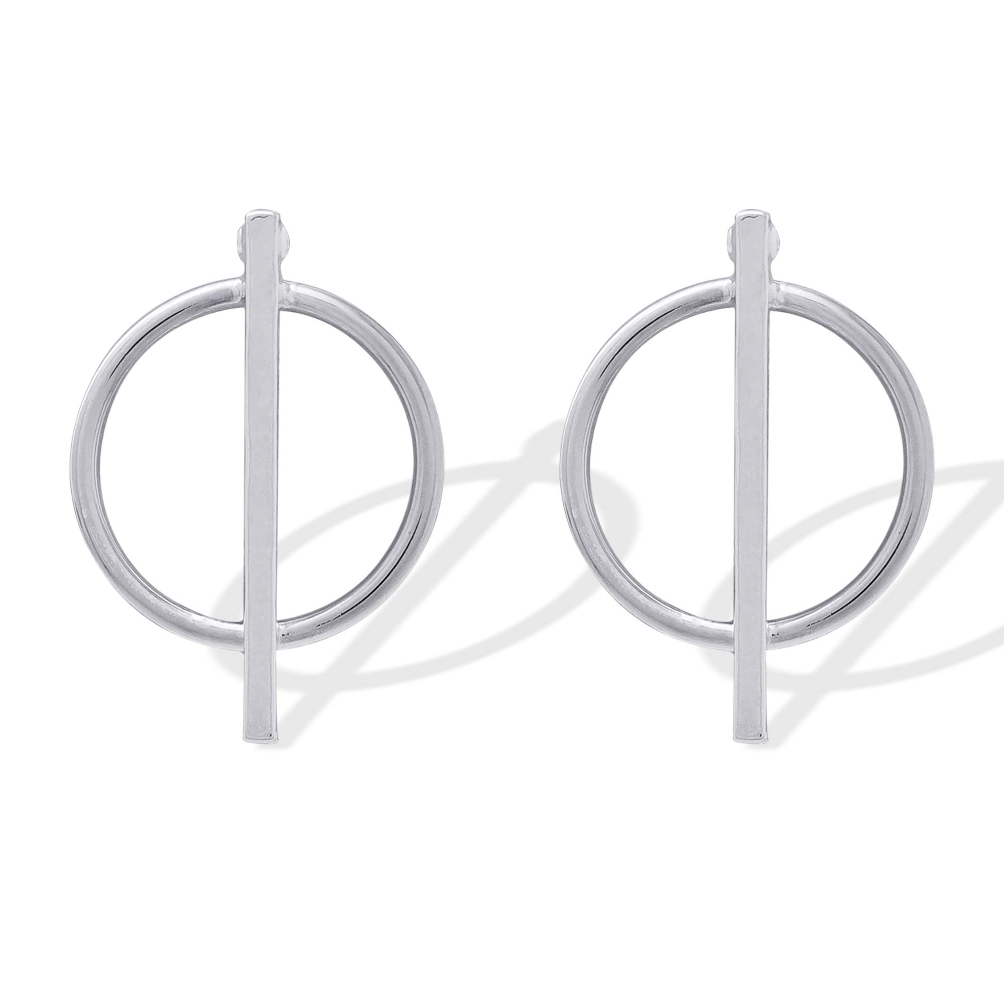 Boma Jewelry Sterling Silver Circle Bar Geometric Stud Earrings