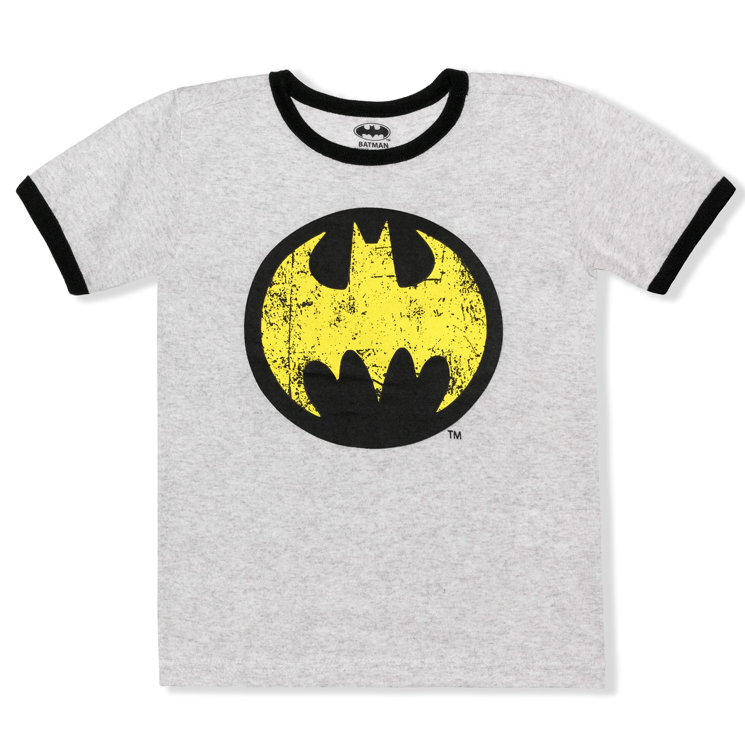 BATMAN DC Comics Boys T-Shirt and Short Set for Toddlers and Little Kids – Black/Grey