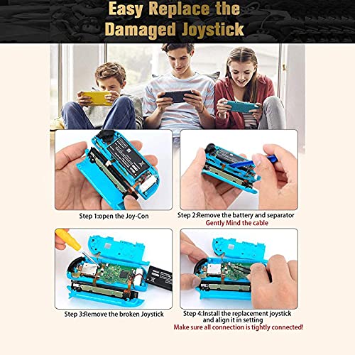 Joystick Repair Kit, 34pcs Joystick Replacement Accessories&Repair Tools, Switch Controller Repair Accessory Kit, Replacement Part Repair Kit for Joyc/on, Switch Li/te