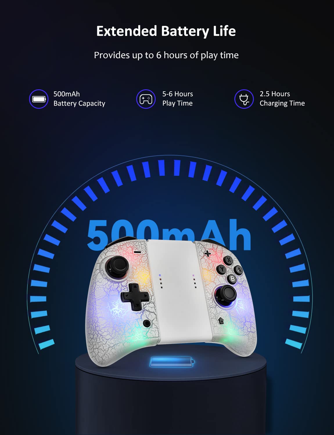 NexiGo Wireless Joypad Controller for Nintendo Switch/Switch OLED, Joypad Controller with Vibration, Turbo, Mapping and LED Light (Island Village)