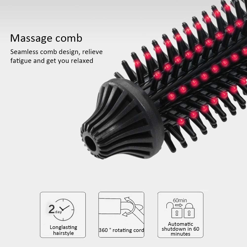 Hair Dryer Brush, Curling Iron Hair Ionic Hair Straightener Brush Ceramic Heated Brush Styler For Short Hair[Us]