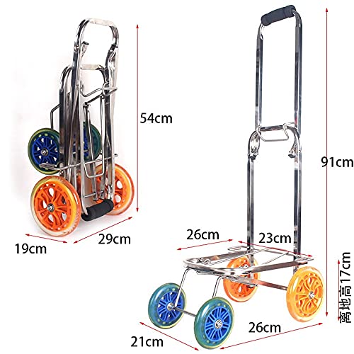 DOUBA Shopping Cart Folding Portable Truck Trolley Increase Wheel Luggage Cart Four-Wheeled Cart Pull Goods Multifunction Four Rounds