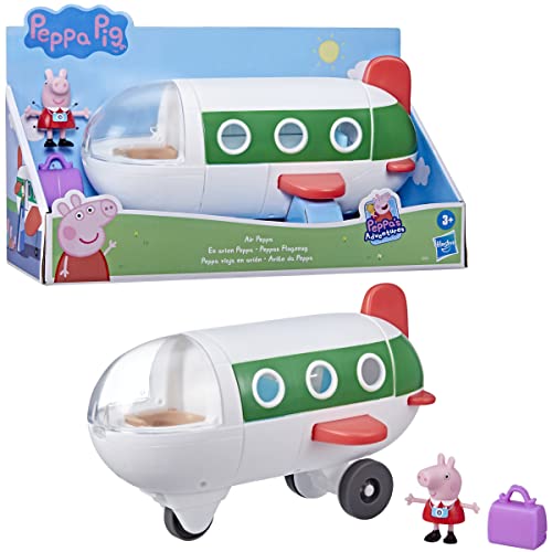 Peppa Pig Peppa’s Adventures Air Peppa Airplane Vehicle Preschool Toy with Rolling Wheels, 1 Figure, 1 Accessory; Ages 3 and Up
