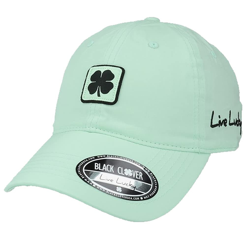 Black Clover Sunny Fields 1 Slide Adjustable Woven Patch Cloth Back Style 6 Panel Hat Mint Green