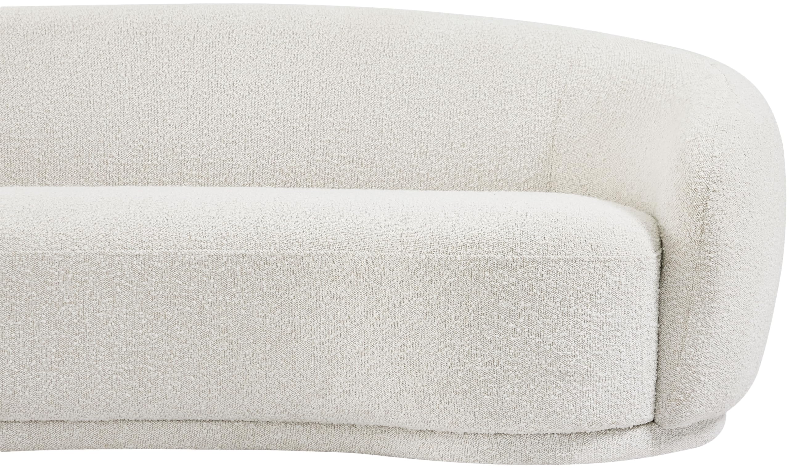 Meridian Furniture 693Cream-S Hyde Collection Modern | Contemporary Boucle Fabric Upholstered Sofa, Cream, 89.5" W x 38" D x 27.5" H