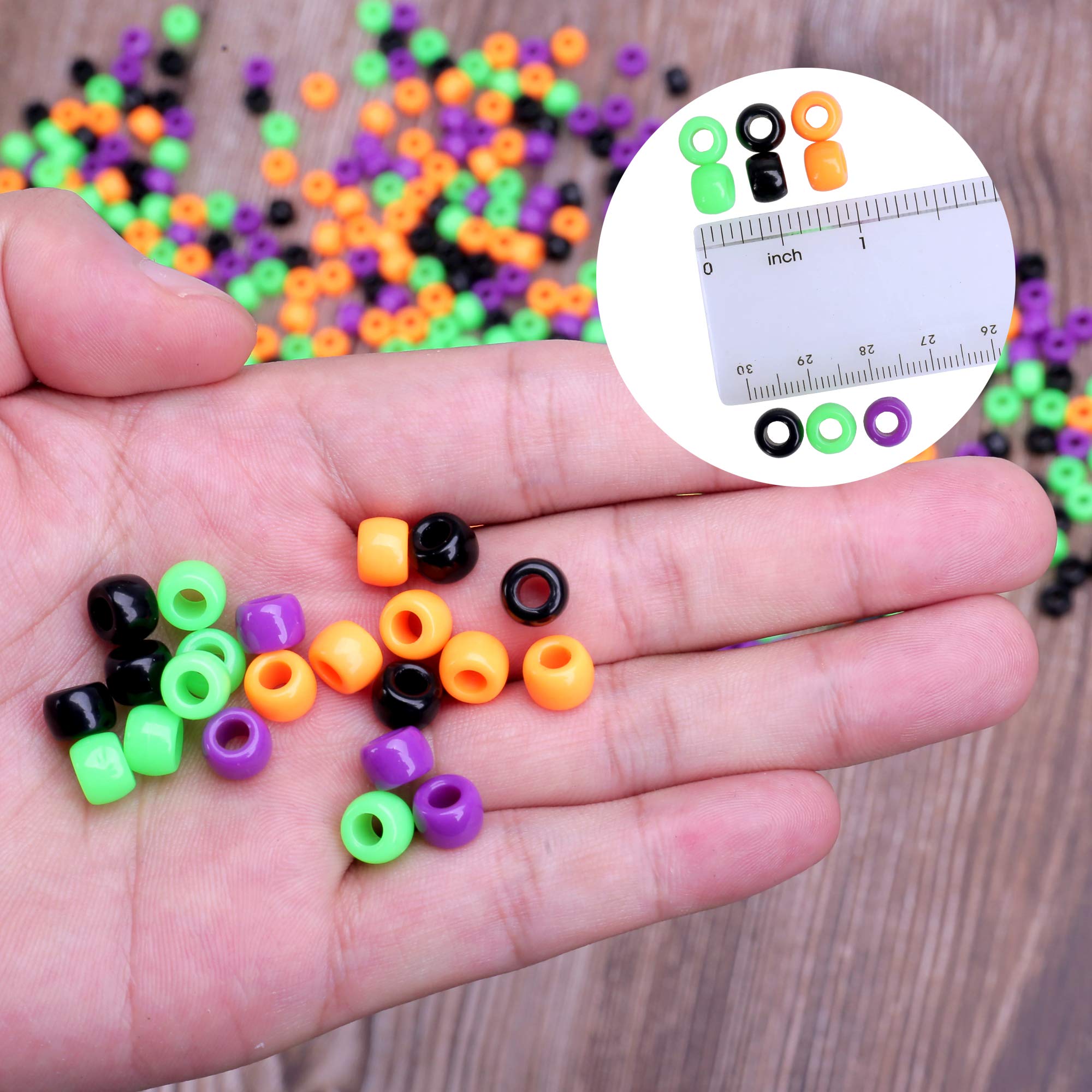 Efivs Arts Halloween Giant Crayon Beads,Pony Beads Halloween Beads Big Spcaer Beads for Halloween DIY Crafts - Approximately 1000pcs(6 x 9 mm)
