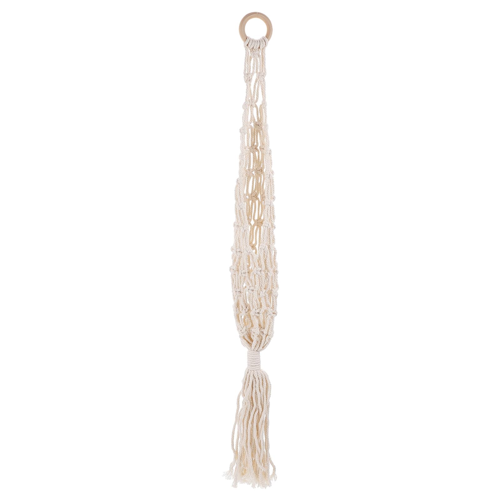 Cabilock 1pc Cotton Rope Hanging Basket Storage Basket Macrame Hanging Planter Space Saving Fruit Hanging Wall Basket Macrame Fruit Hammock Storage Mesh Bags Pendant Shopping Potato Wood