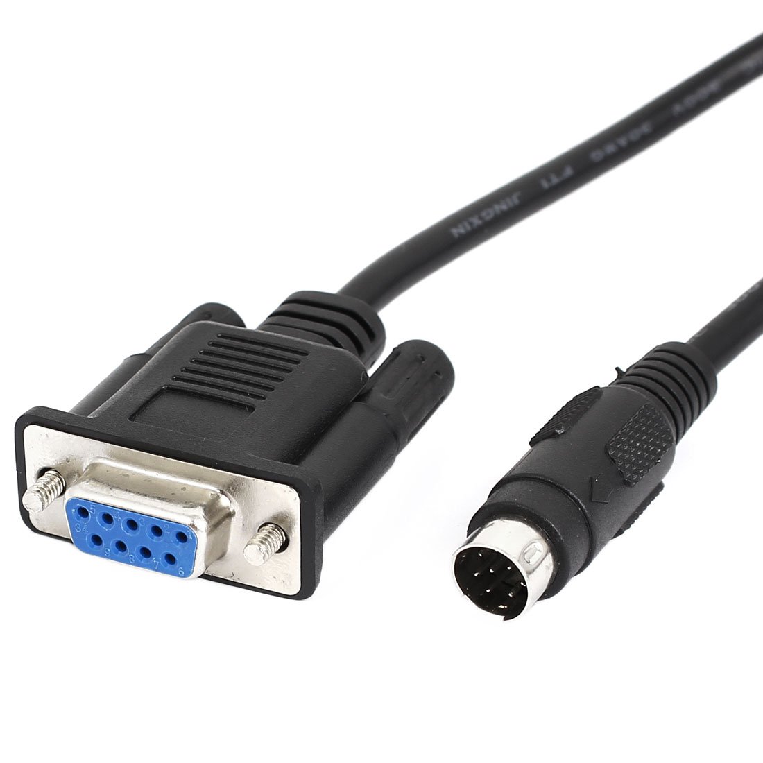 uxcell DB9 9 Pin Female to Mini Din 8 Pin Male Converter PLC Cable Cord 2.4M 8Ft