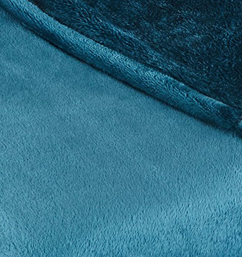 Thesis Fleece Cashmere Plush Bed Blanket Teal Full Queen Size Blanket – Soft Cozy Plush Luxury Microfiber Blanket, 90x90 Inches