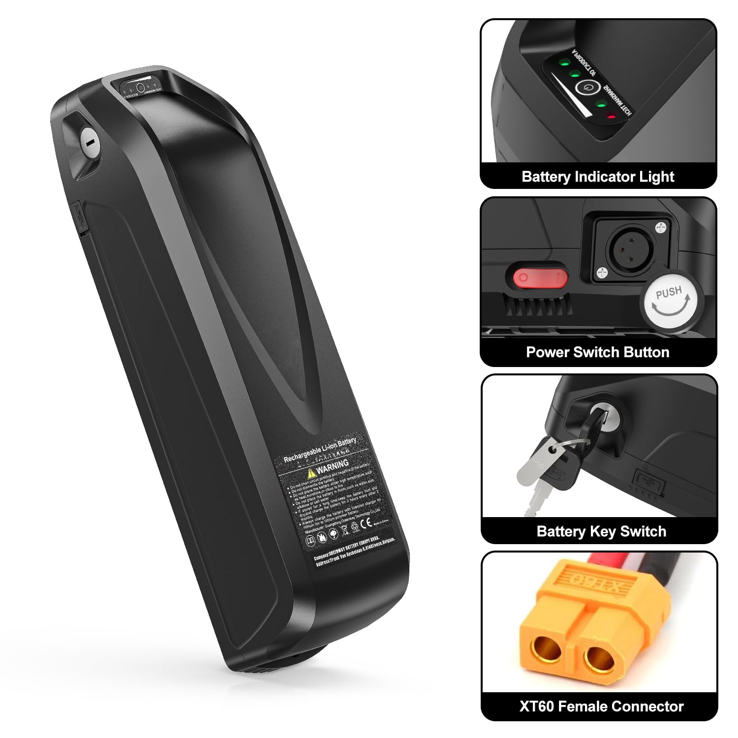 BAFANG Electric Bike Battery 48V 17.5Ah (Samsung Cells) and Charger Mid Motor BBS02B 750W Ebike Conversion Kit