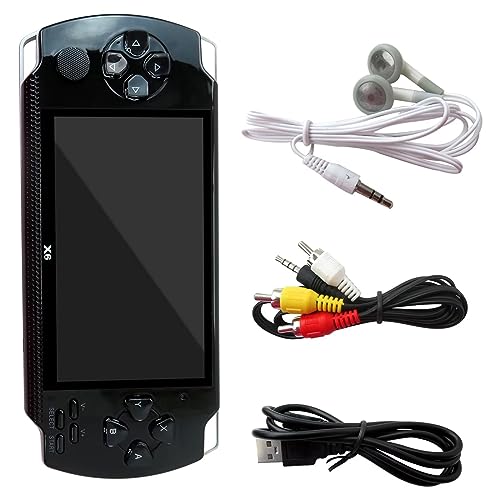 Black Handheld Game Console 4.3 inch Retro Games Consoles Classic Video Games Built-in Preinstalled Rechargeable Battery Portable Style Gaming Consoles