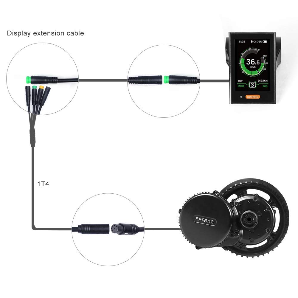 BAFANG LCD Display Extension Cable BBS01 BBS02 BBSHD Mid Drive Kit 5Pin Plug Female to Male (50cm)