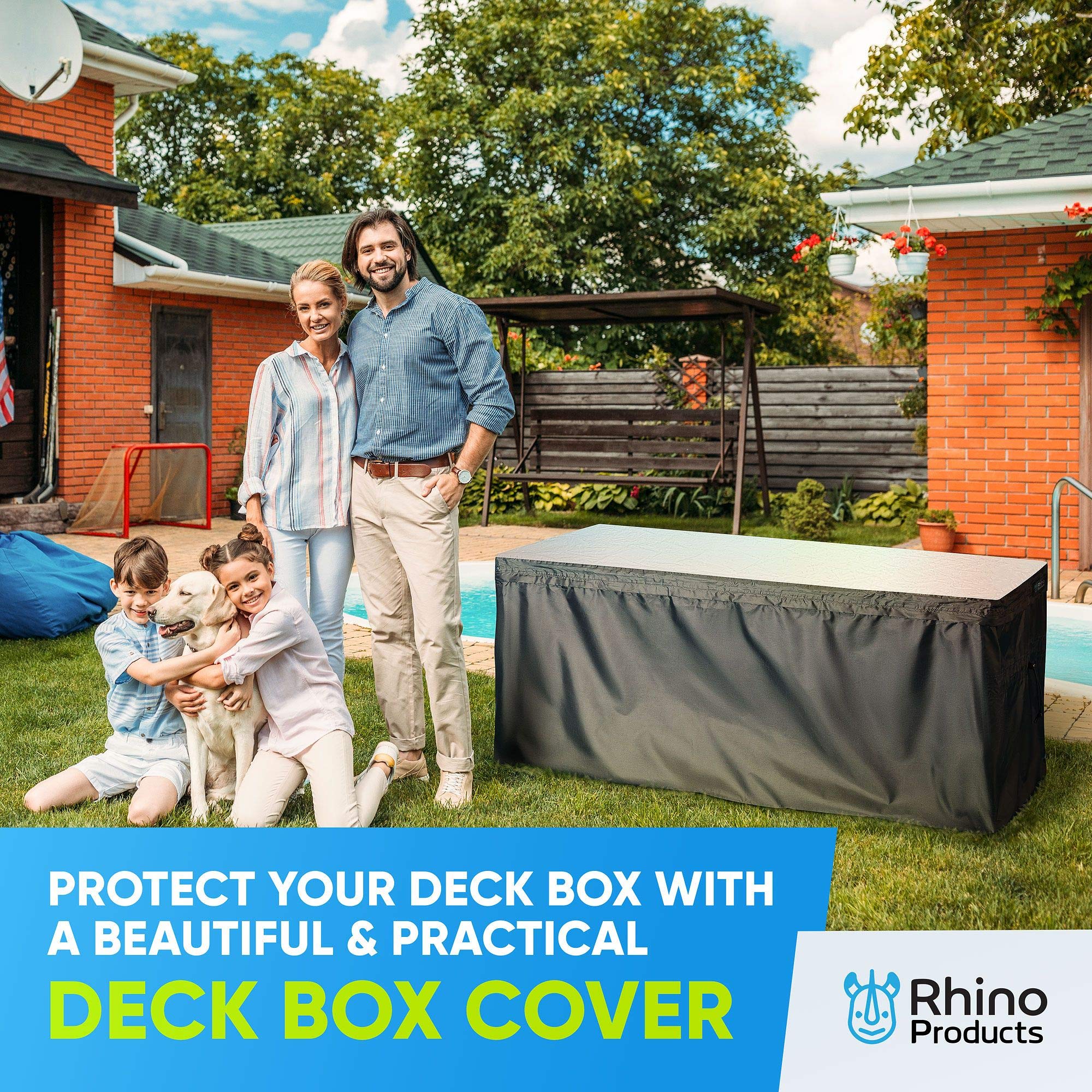 Bag Mate Deck Box Cover, Waterproof Quick Open Cover Top with Zipper (62" x 30" x 28")