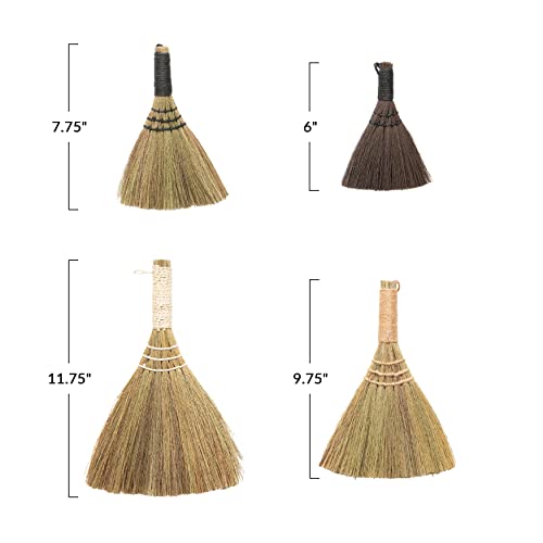Creative Co-Op Yarn Wrapped Handles, Multi Color Neutrals, Set of 4 Whisk Broom, 4