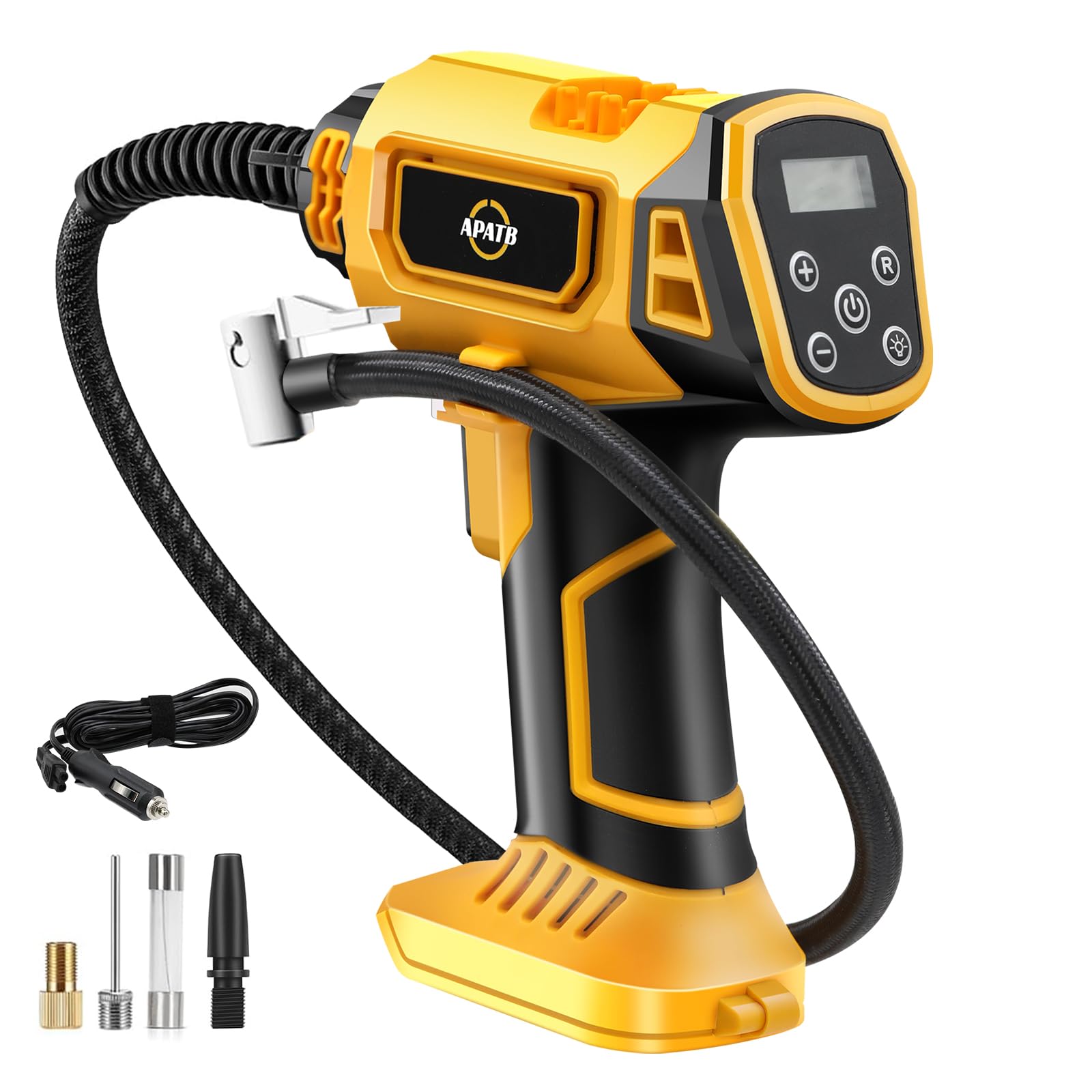 Cordless Tire Inflator Air Compressor for Dewalt 20V Max Battery,150PSI Portable Handheld Air Pump with Digital Pressure Gauge for Cars Motorcycles Bikes Sport Balls(Battery Not Included)