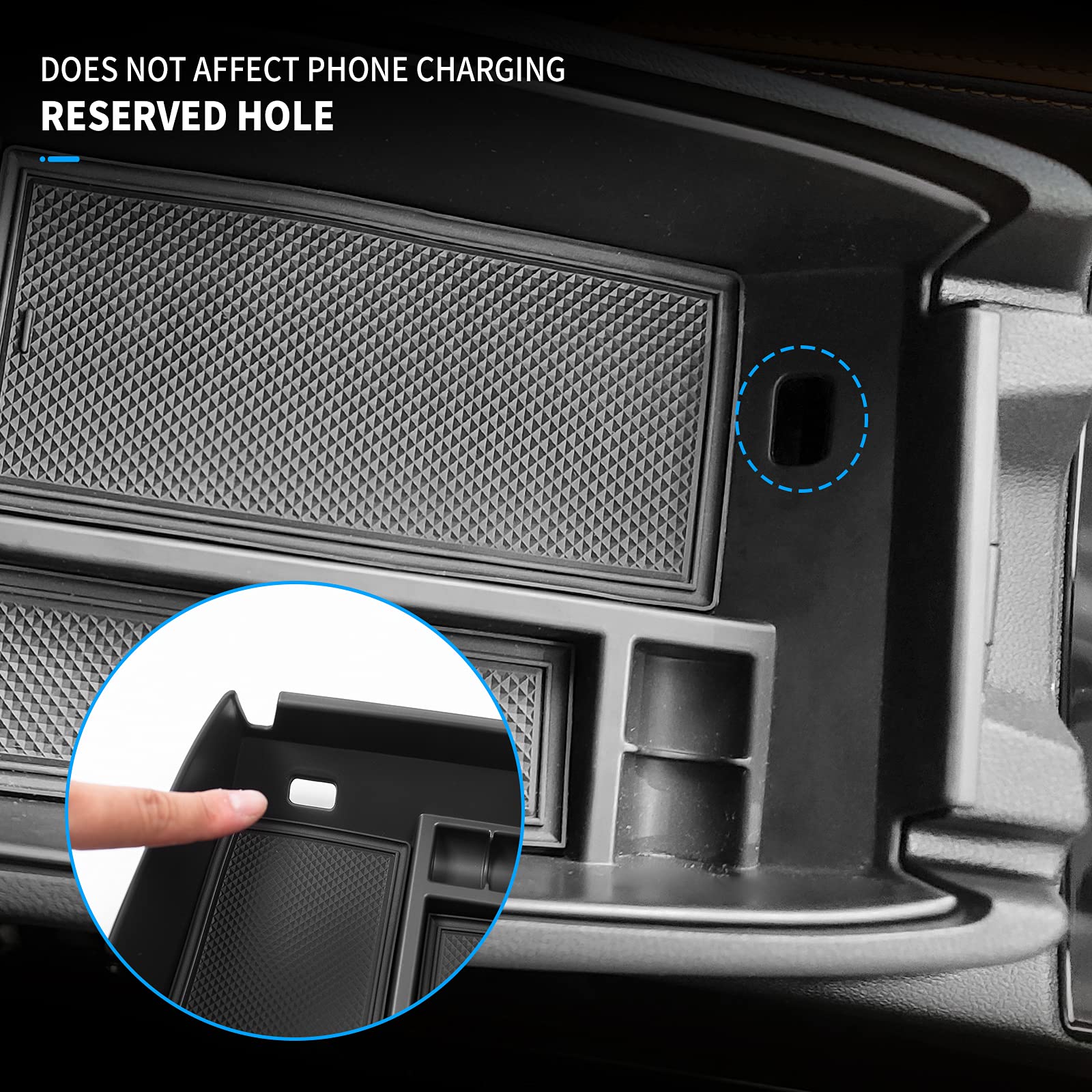 Bomely Center Console Organizer Compatible with Ford Escape 2020-2023 Bronco Sport Central Console Storage Box Armrest Insert Tray Accessories (ABS Silica Gel)