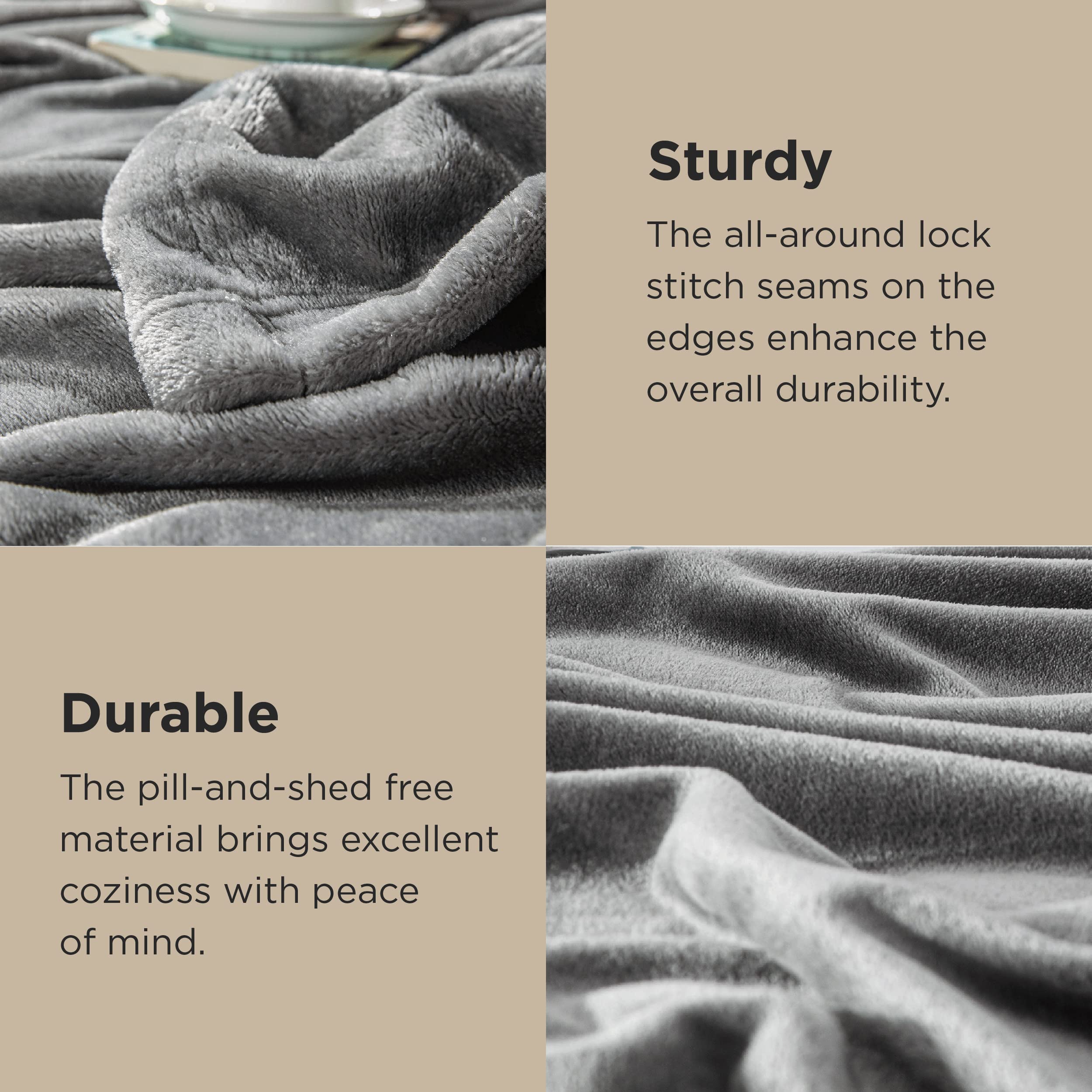 Bedsure Oversized King Fleece Blanket 120"x120" - Soft Cozy Extra Large Throw Blankets for Bed, Sofa, Couch, Travel, Camping,California King Warm Blanket in Winter 10x10