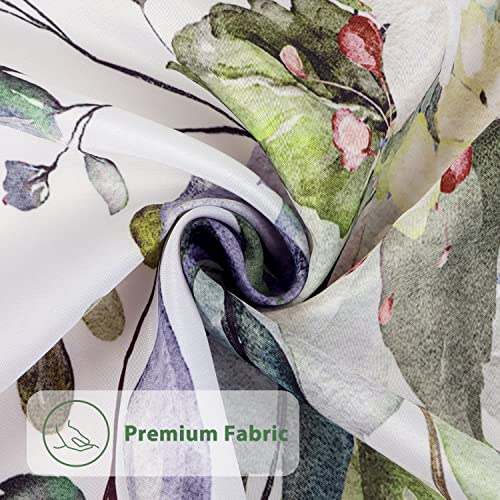 Nuseiis Sage Green Eucalyptus Shower Curtain, Watercolor Plant Leaves Shower Curtain with 12 Hooks, Decorative Botanical Shower Curtain 72 x 72 Inch