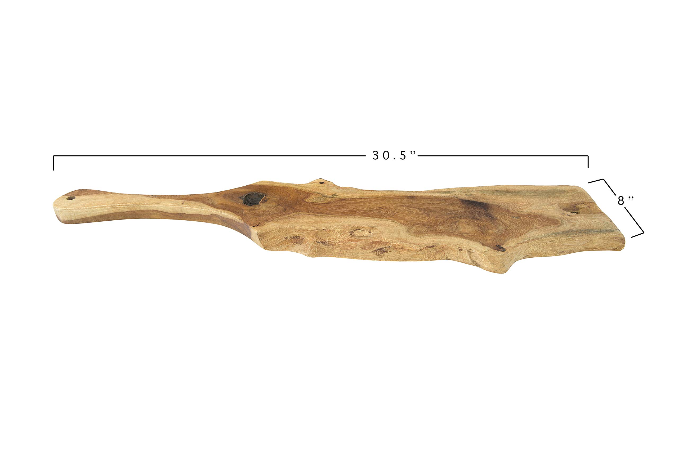Creative Co-Op Rectangle Mango Wood Cutting Handle Cheese Board, Brown