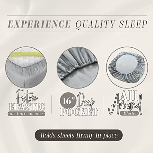 Elegant Comfort Holiday Printed 6-Piece Sheet Set, 1500 Thread Count, Breathable and Super Soft Material, Wrinkle Resistant, Fitted Sheets with Smart Pockets, 6PC King, Burgundy Reindeer