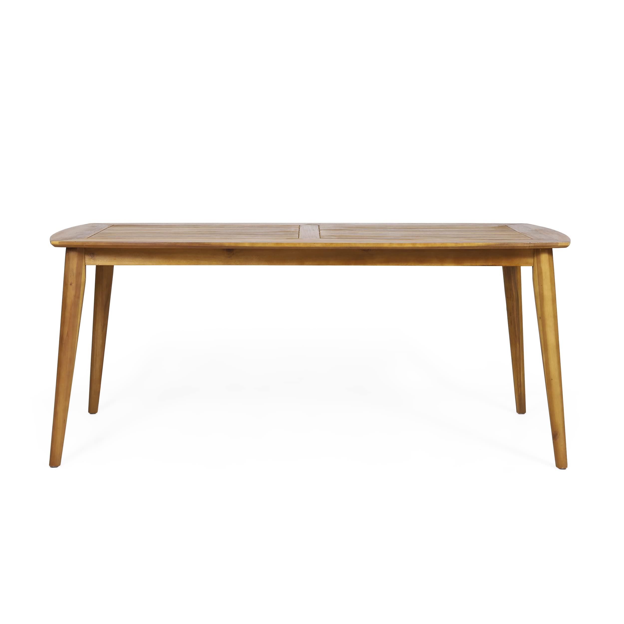 Christopher Knight Home Llando Outdoor 7-Piece Acacia Wood Dining Set, 21.25 "W x 23.25 "D x 35.5 "H, Teak + Cream