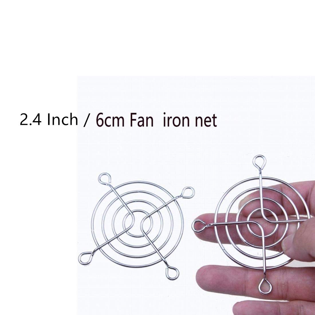 bnafes Fan Grill Metal Household Grill Protector Finger Guard for 60mm Case Fan 8pcs Silver Tone