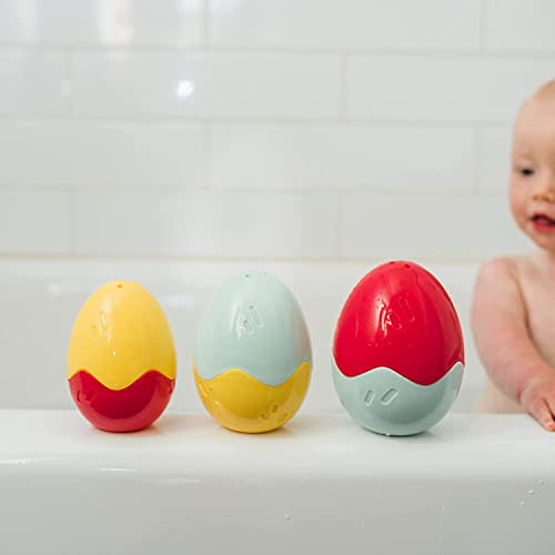 Dr. Brown's CleanUp Bath Time Essentials, Sit & Splash Non-Slip Dino Bath Stickers, Float & Hatch Dino Eggs Nesting Bath Toy, and Pour & Roar Watering Can, 6m+, BPA Free, Certified Plastic Neutral