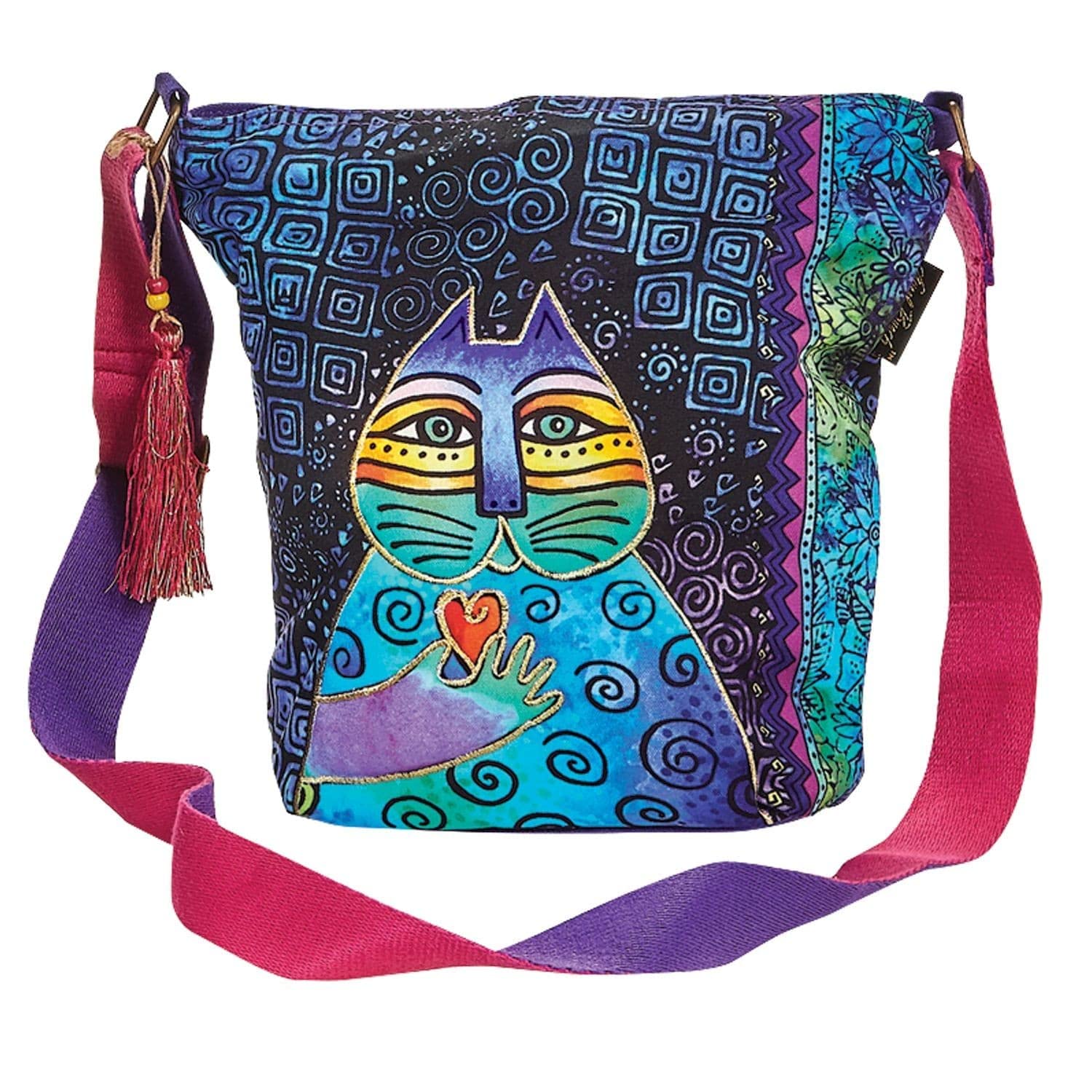 Laurel Burch Cat Wishing Love 12x11 N/S Crossbody Tote – LB6692