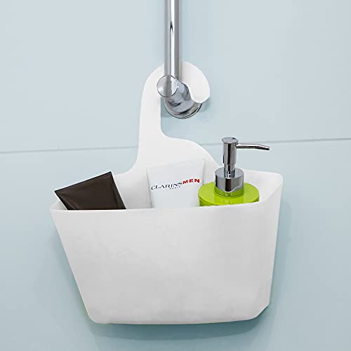 Evideco French Home Goods Grey Hanging Shower Caddy Organizer Plastic Basket