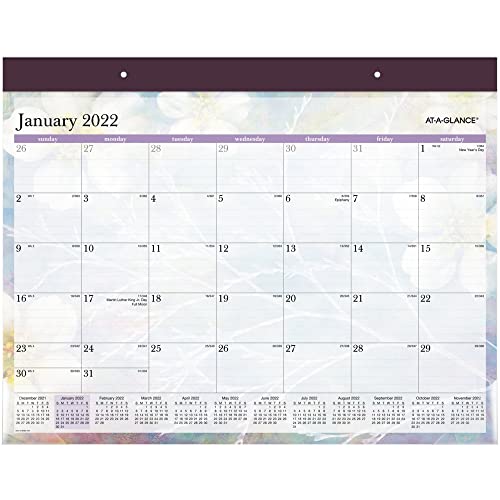AT-A-GLANCE 2022 Desk Calendar by AT-A-GLANCE, Monthly Desk Pad, 21-3/4" x 17", Standard, Dreams (SK83-704)