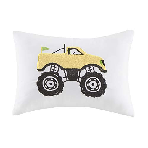 Mi Zone Kids Nash Reversible Quilt Set, Vibrant Fun Design, Lightweight All Season Children Bedding, Coverlet Bedspread, Boys Bedroom Décor, Twin, Big Wheel Monster Trucks 3 Piece