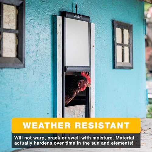 ChickenGuard Self Locking Chicken Coop Door, Predator Resistant Pop Hole Door, Chicken, Poultry Coop Accessories (Door only - Automatic Openers Sold Separately)