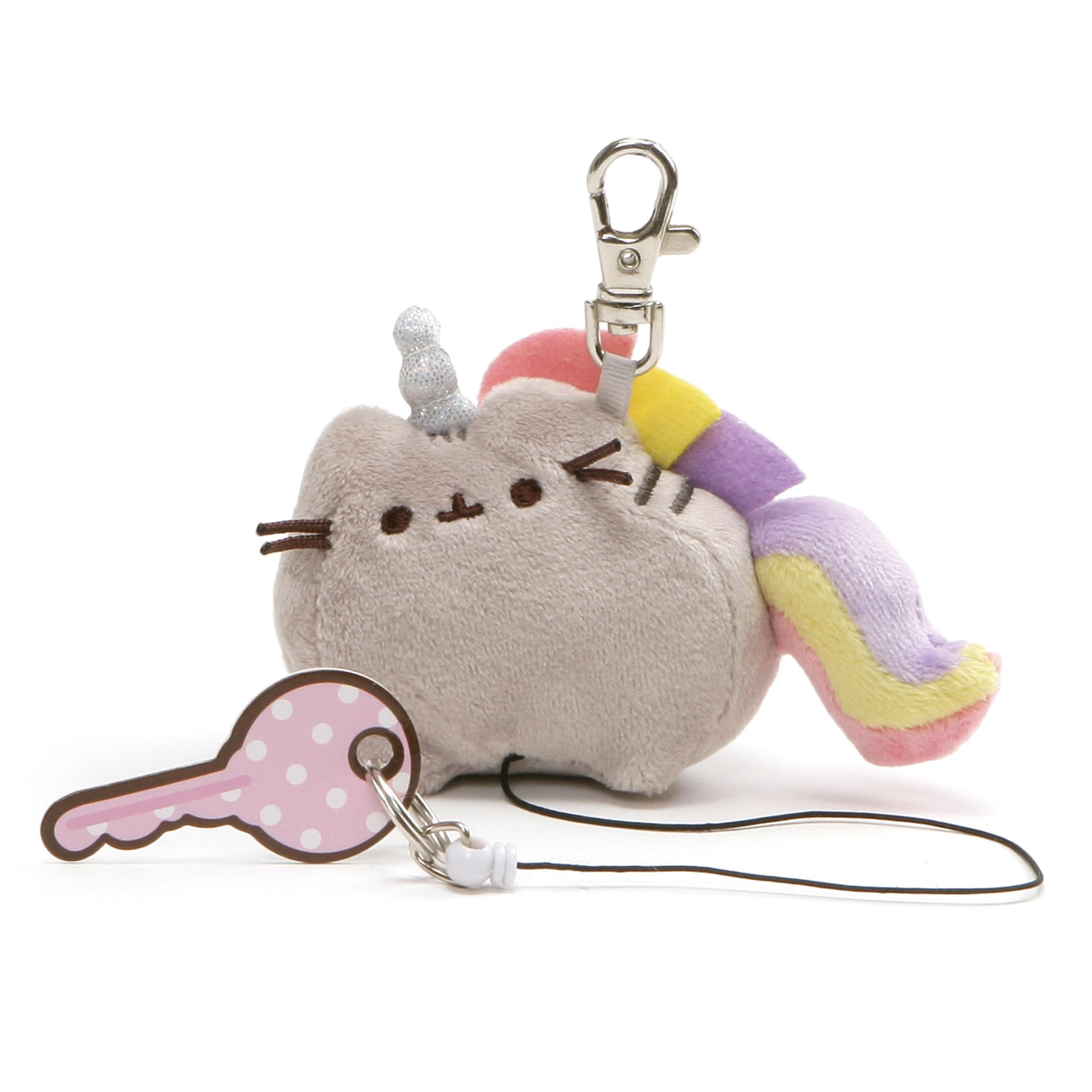 GUND Pusheen The Cat Pusheenicorn Retractable Key Holder, Unicorn Plush Keychain for Ages 8 and Up, 3β