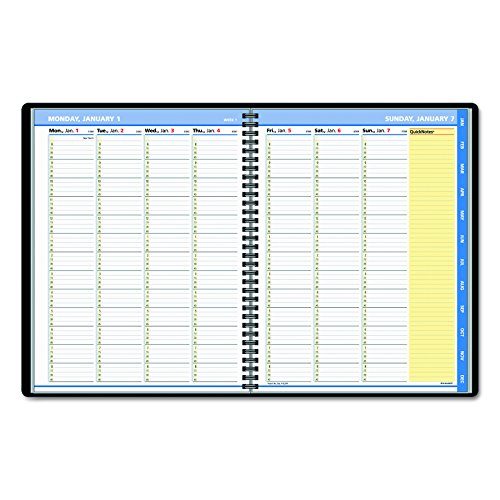 AT-A-GLANCE 7695005 QuickNotes Weekly/Monthly Appointment Book, 8 1/4 x 10 7/8, Black, 2016