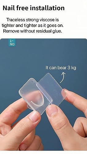 LADYMOON Adhesive Shower Curtain Rod Holder 4 Pack,Transparent Tension Bracket,No Drilling(Not Included Rod)(Only For Rods Less Than 1 Inch in Diameter at Both Ends)