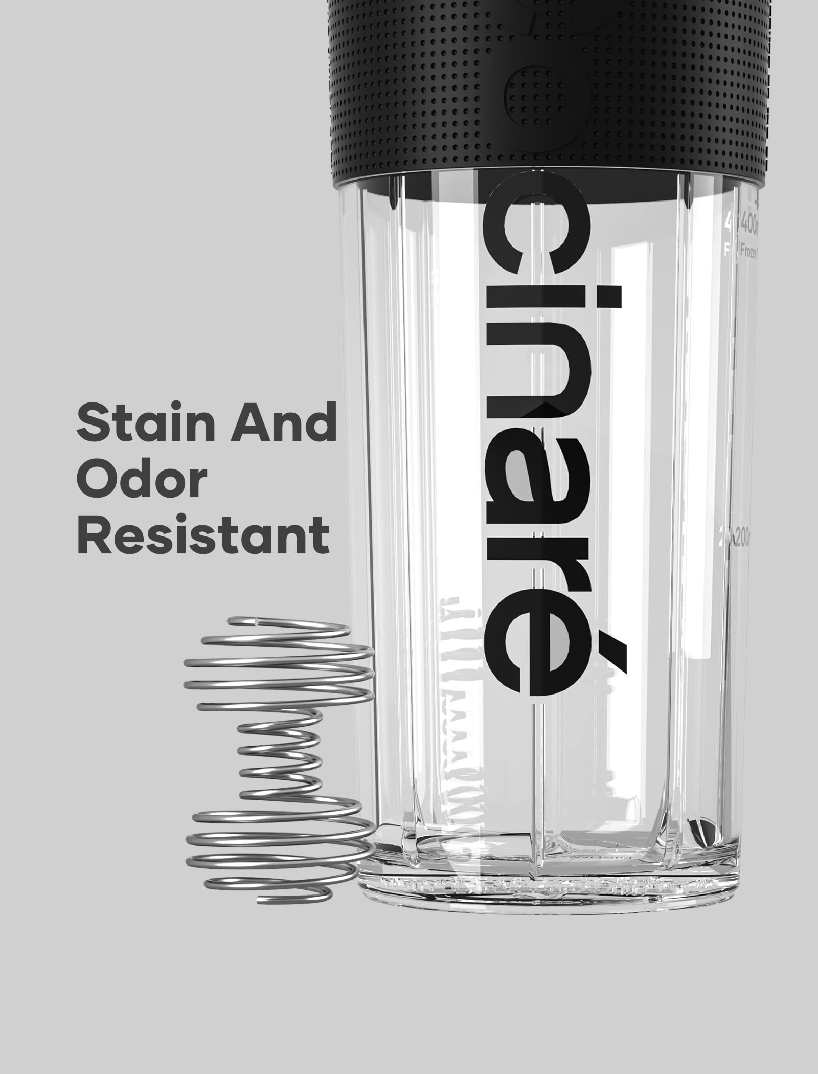 Cocinare 16oz Shaker Bottle, Perfect for Smoothies and Protein Shakes, Compatible Gopower eLite, Black