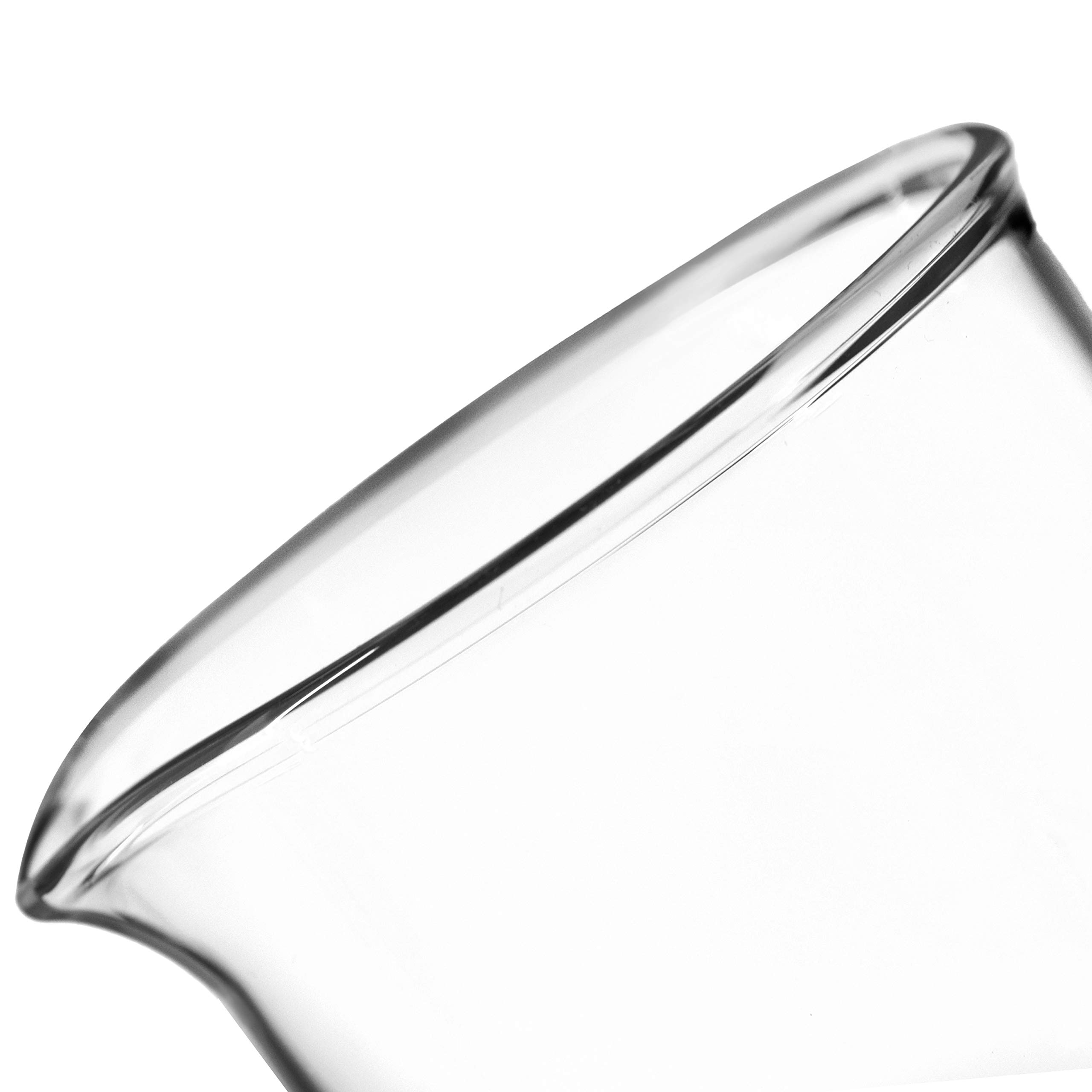 EISCO Beaker, 25ml - Low Form with Spout - White, 5ml Graduations - Borosilicate 3.3 Glass