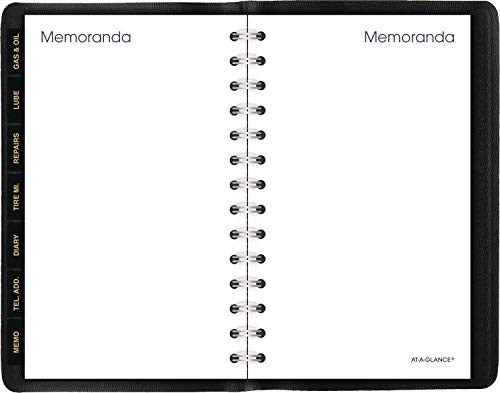 AT-A-GLANCE Auto Mileage Log Record Book, 3.75 x 6.12 Inches, Black (AAG8013505)