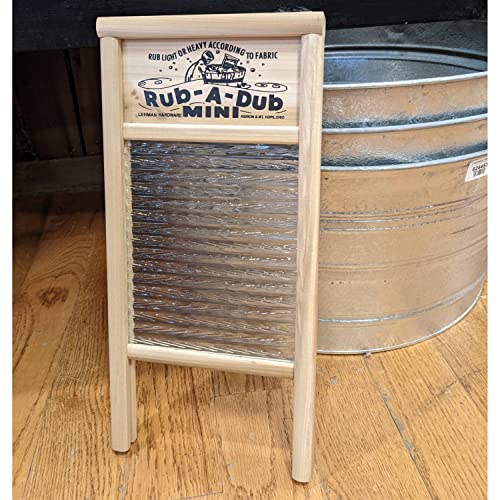 Lehman's Laundry Clothes Washboard Glass Spiral Crimp USA Made MINI 18" x 8.5"