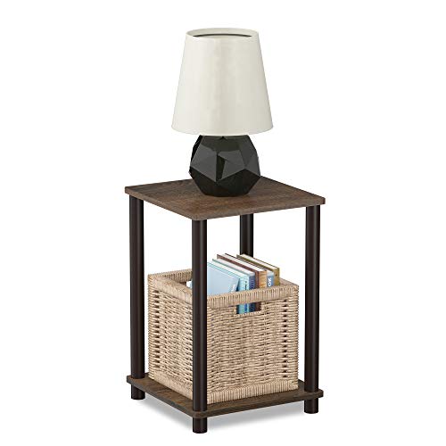FURINNO Turn-N-Tube Haydn End Table, 1-Pack, Walnut/Brown