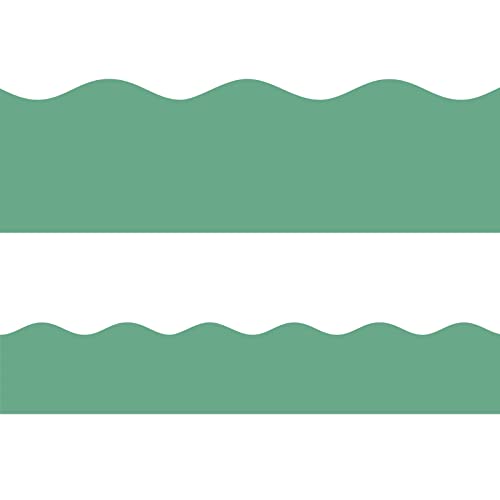 Eucalyptus Green Bulletin Board Border Scalloped Border Trim for Classroom 52ft One Roll
