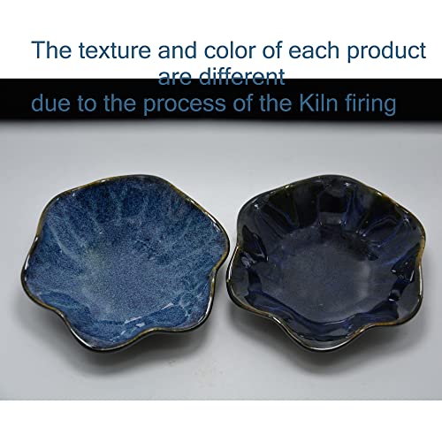 Ceramic Spoon Rests small ring jewelry dish holder entryway key tray,2pcs Sauce Dish,Mini Side Seasoning Dish,Sushi Soy Dipping Bowl,Snack serving Dishes Kitchen Coffee Station room Décor