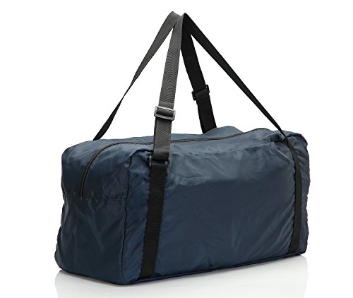 HOLYLUCK Foldable Travel Duffel Bag For Women & Men Luggage Great for Gym (Navy Blue) One_Size