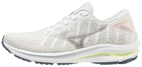 Mizuno Women's Wave Rider 25 WAVEKNIT™ | neutral Support Running Shoe |Eco Friendly Materials | Waveknit- Nimbus Cloud/White | US 8