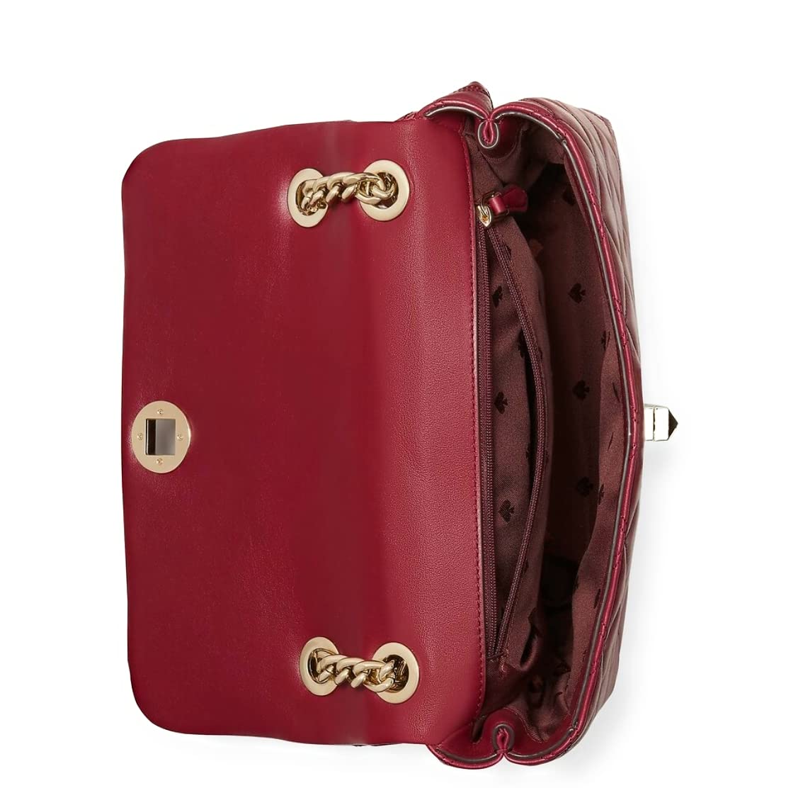 KATE SPADE NATALIA MEDIUM FLAP CROSSBODY SHOULDER BAG LEATHER IN BLACKBERRY PRESERVES