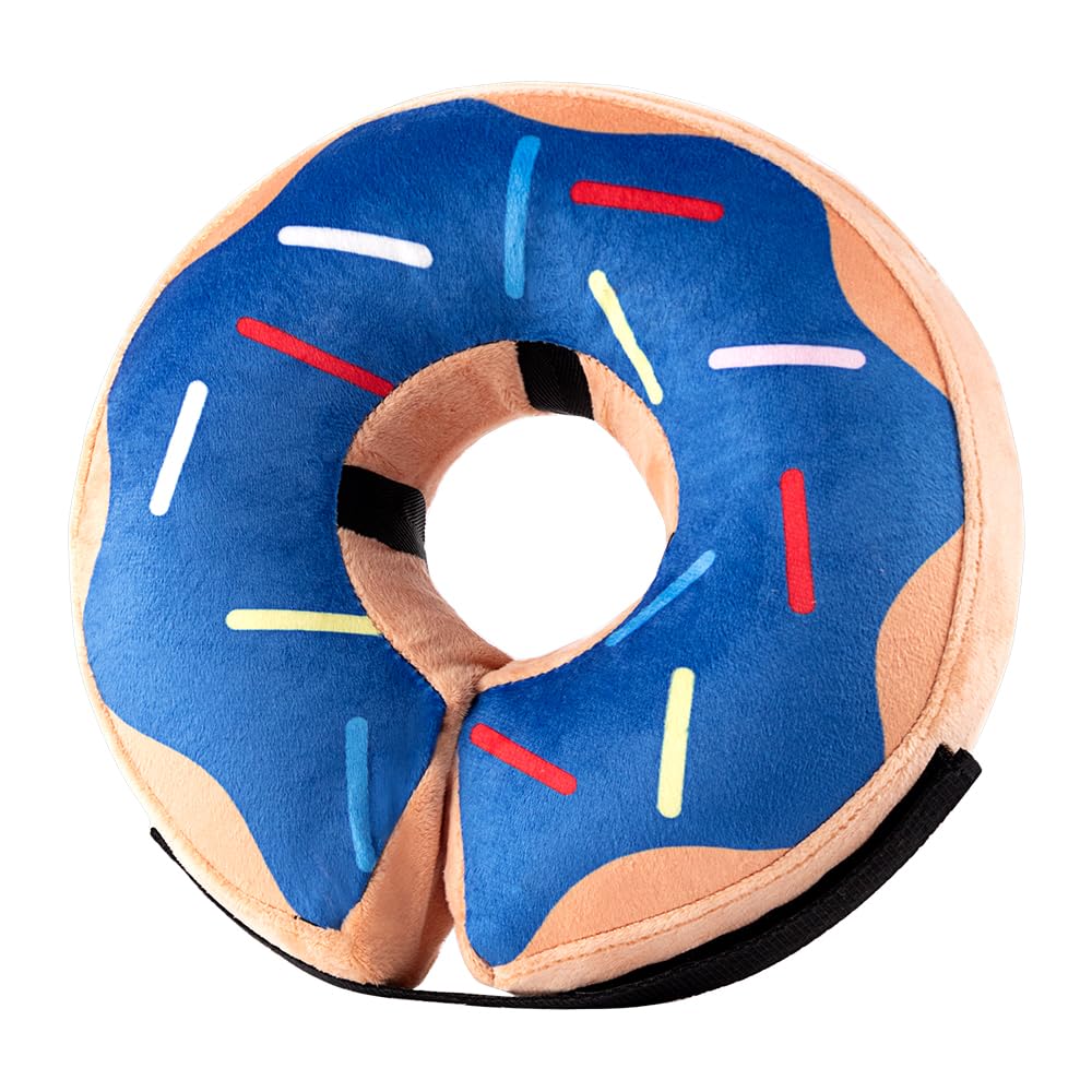 Dog Donut Collar,Dog Recovery Collar Dog Cone Alternative After Surgery,Large/Medium/Small Dogs and Cats (Blue, Large)