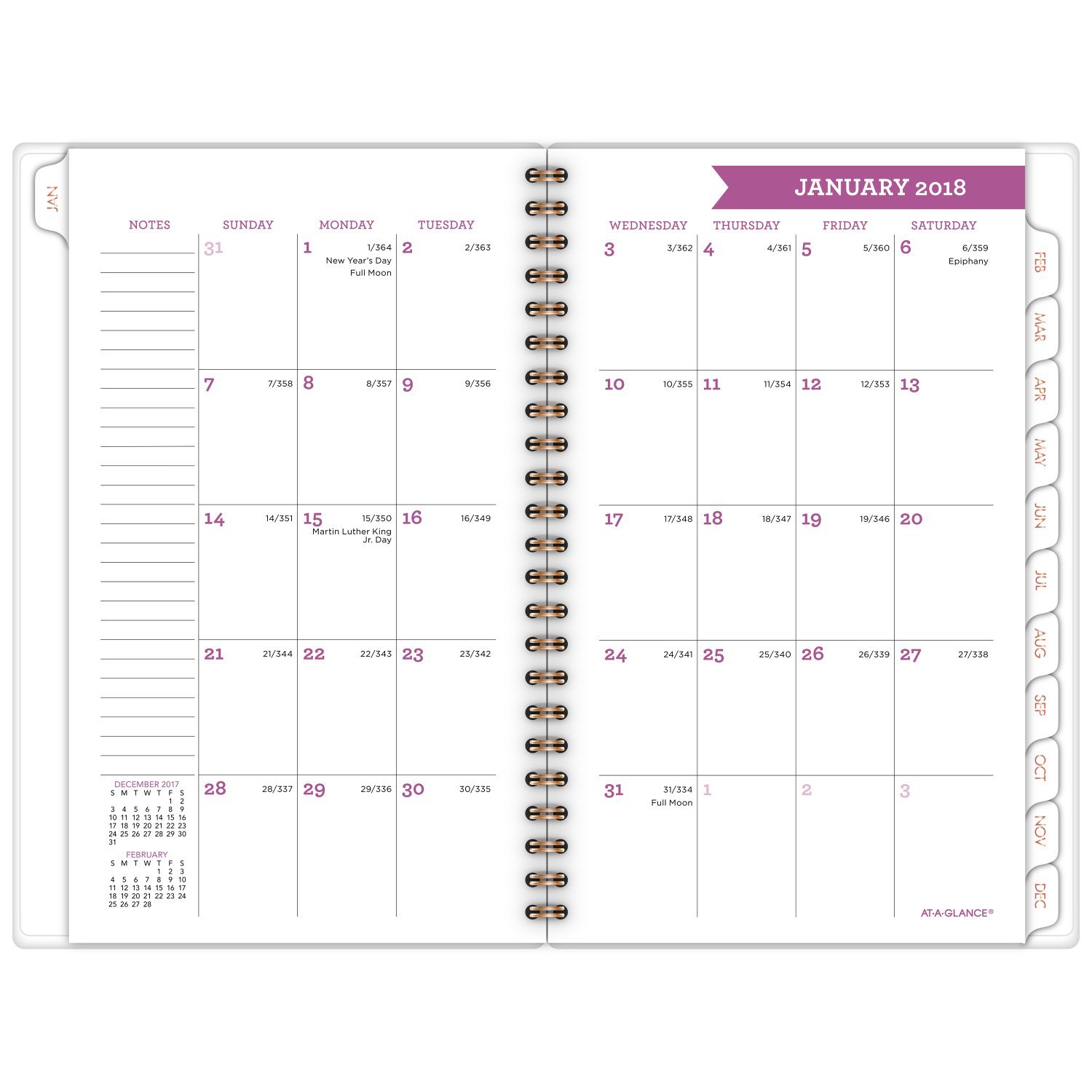 AT-A-GLANCE Weekly / Monthly Planner, January 2018 - December 2018, 4-7/8" x 8", Parasol (1064-200)