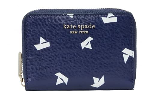 Kate Spade New York Spencer Paper Boats Zip Cardholder Card Case Wallet